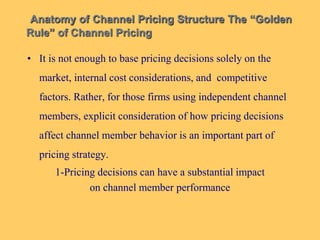 Pricing issue in channel Management marketing channel | PPT