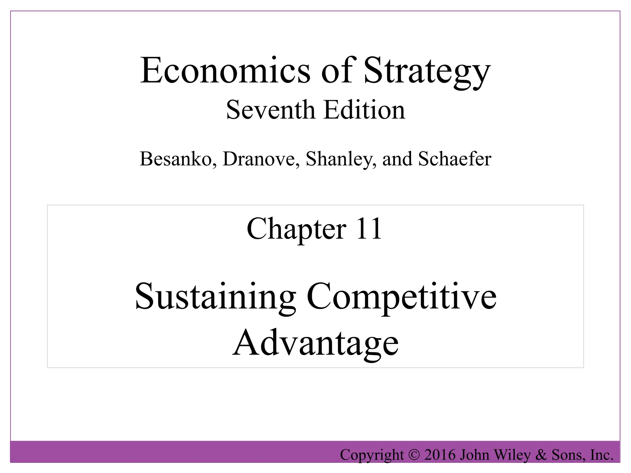 sustaining competitive advantage chapter 11 | PPT