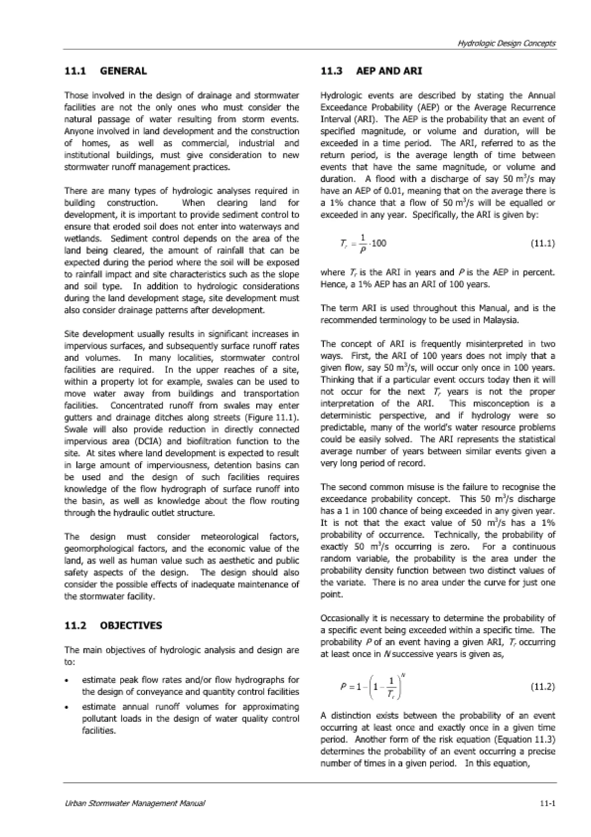 Ch 11 hydrologic design concepts | PDF