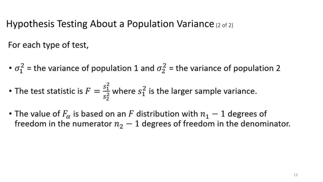 Ch 11- Population Variances.pptx | Physics | Science