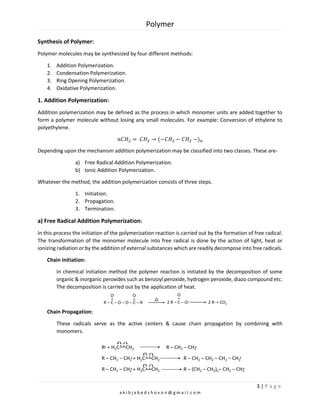 Engineering Chemistry - Polymer | PDF