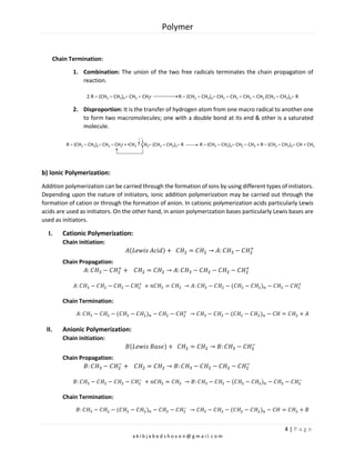 Engineering Chemistry - Polymer | PDF