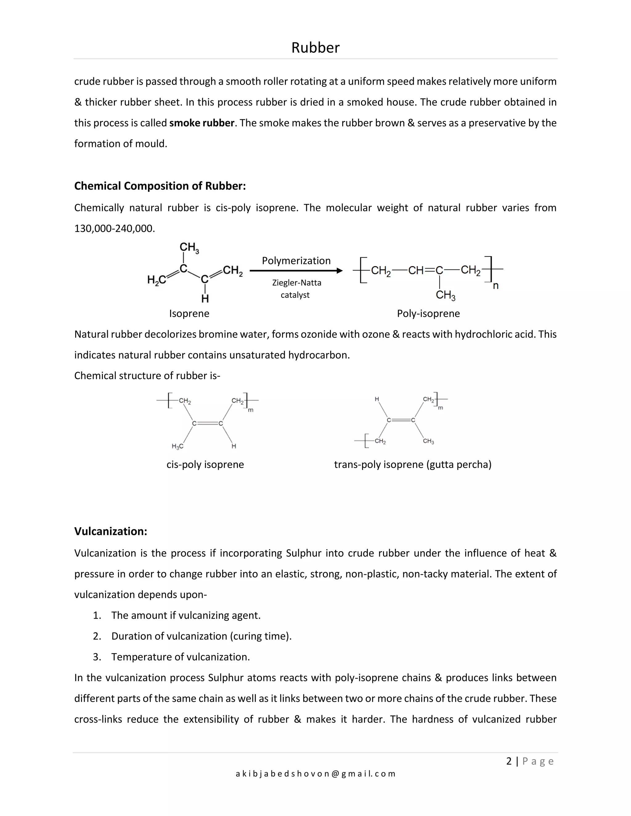 Enginering Chemistry - Rubber | PDF