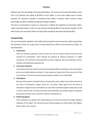 Enginering Chemistry - Rubber | PDF