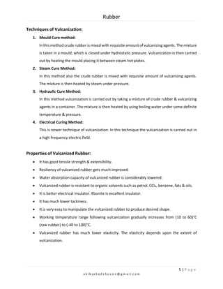 Enginering Chemistry - Rubber | PDF