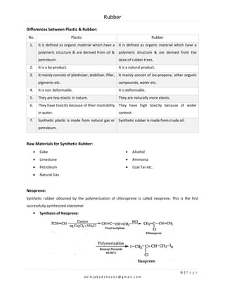 Enginering Chemistry - Rubber | PDF