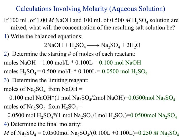 Ch11#1 Calculations Involving Molarity (Titrations).ppt