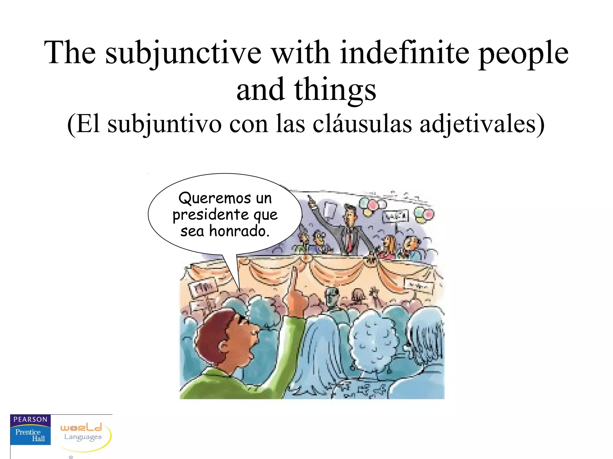 Ch11 3. the subjunctive with indefinite people and things | PPT
