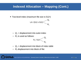 Operating System : Ch11 file system implementation | PDF | Operating ...
