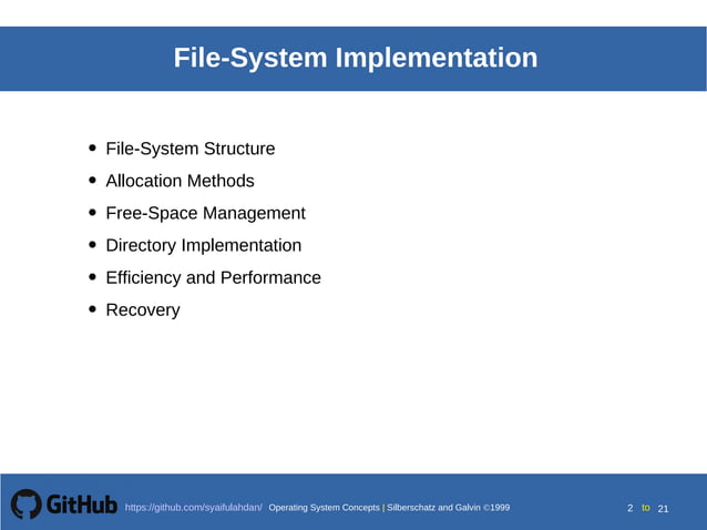 Operating System : Ch11 file system implementation | PPT