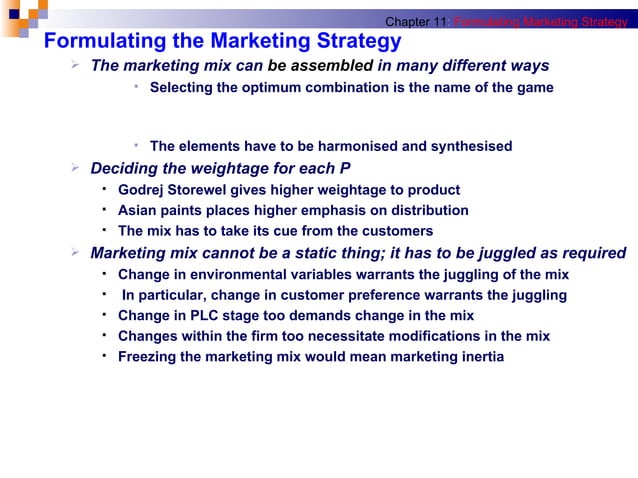 Ch11 formulating marketing_strategy | PPT