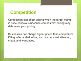 The Pricing Strategy // First Overview // | PPT