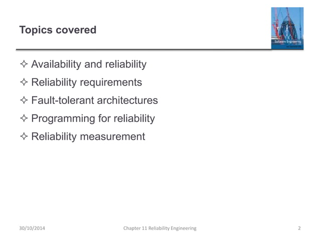 Ch11 reliability engineering | PPTX