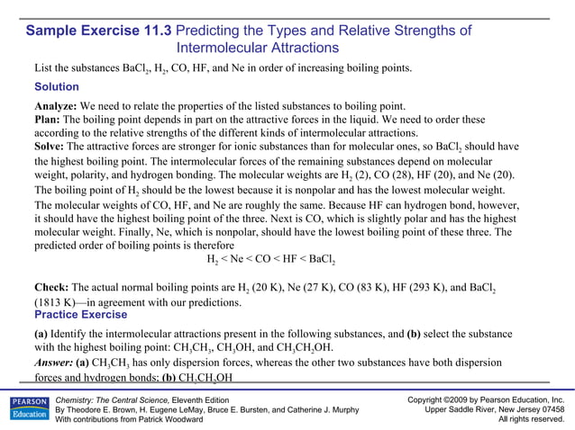 AP Chemistry Chapter 11 Sample Exercises | PPT | Chemistry | Science