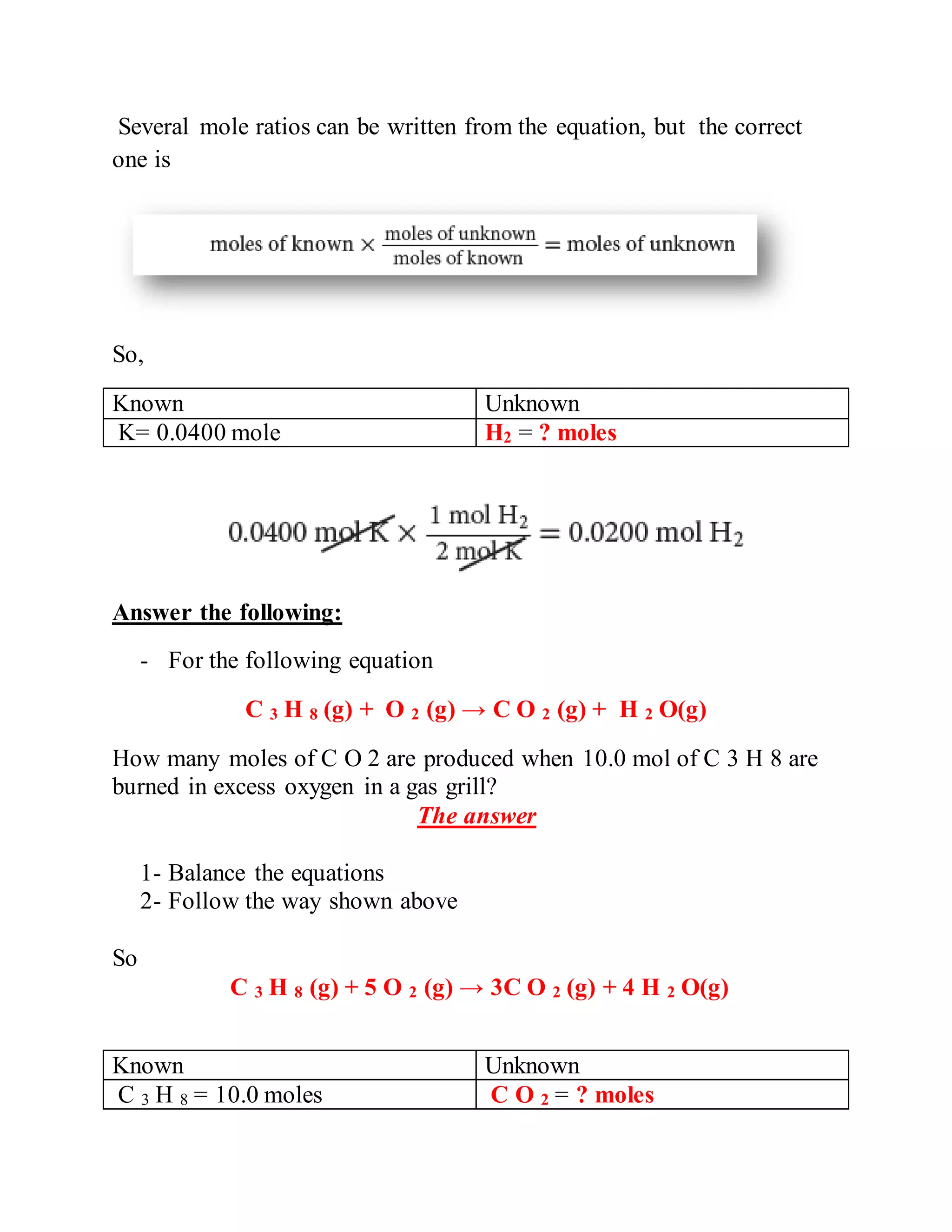 Stoichiometric calculations study nots | DOCX