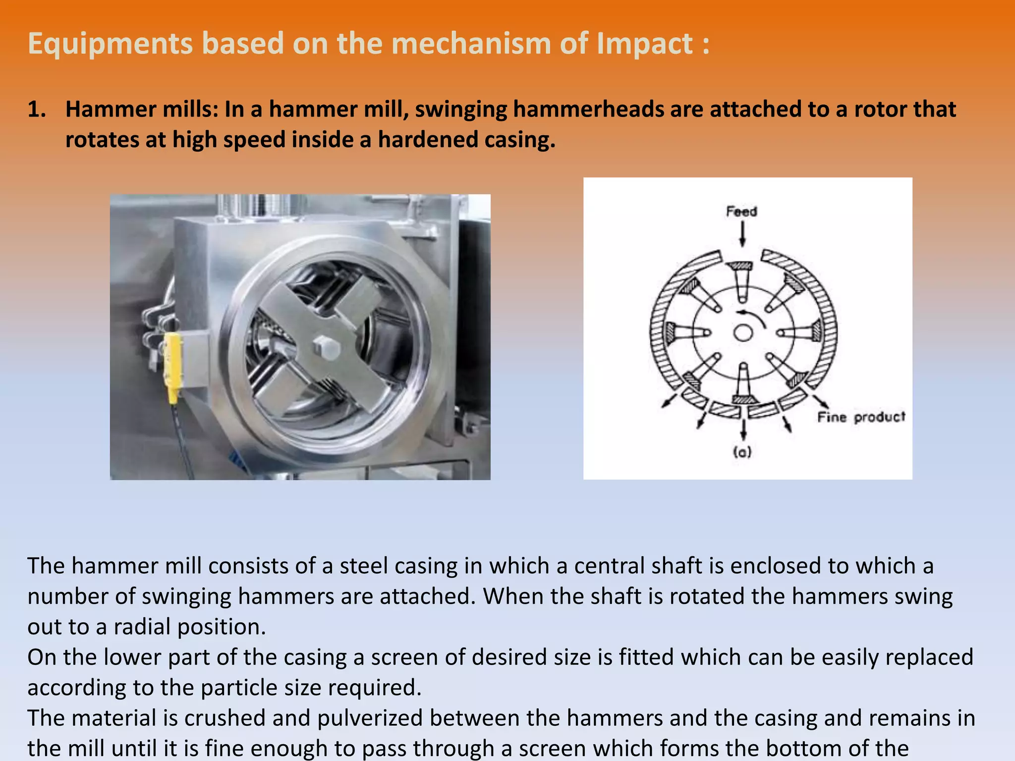 size reduction,laws involved in size reduction ,application & mills | PPTX