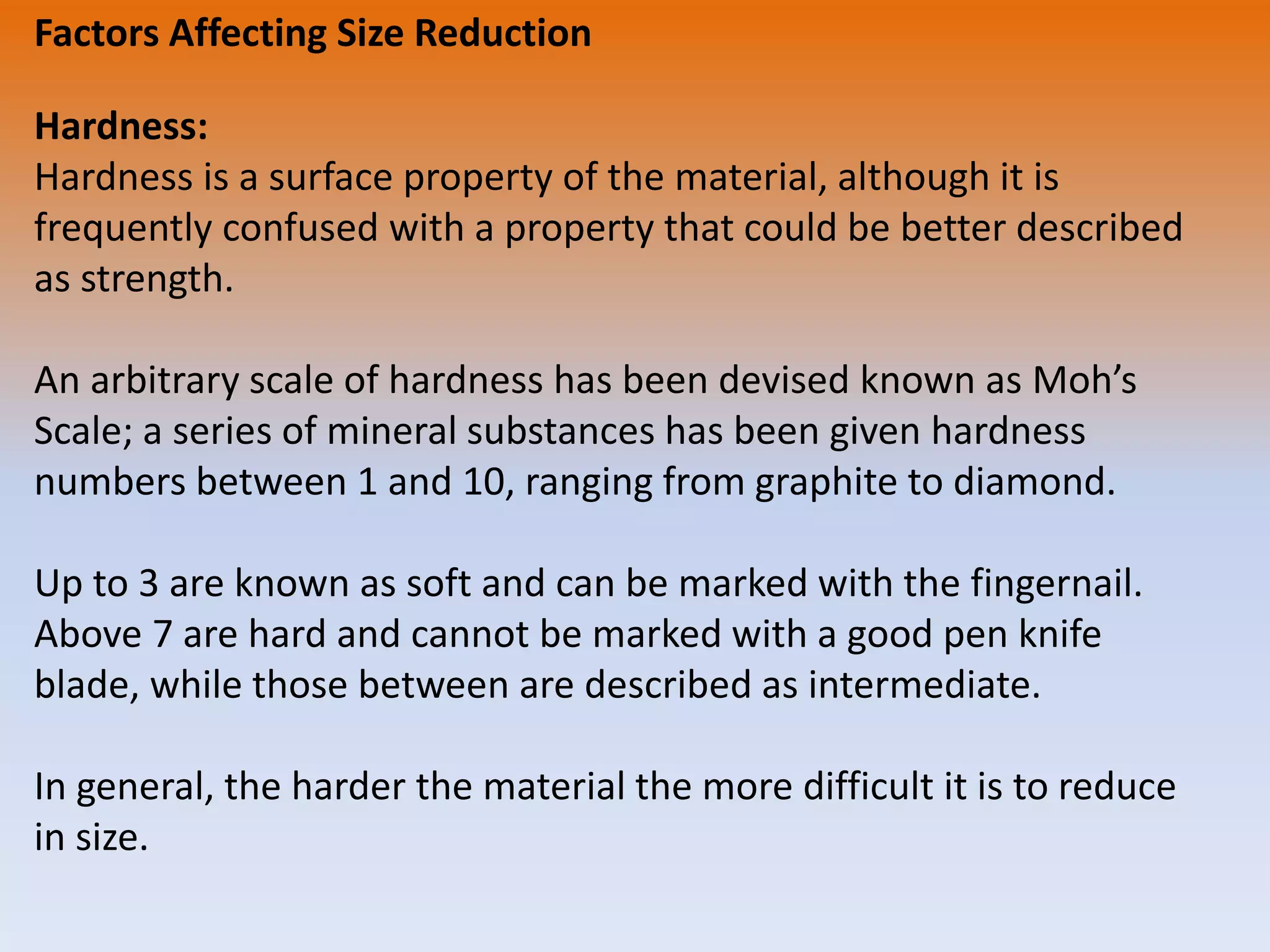 size reduction,laws involved in size reduction ,application & mills | PPTX