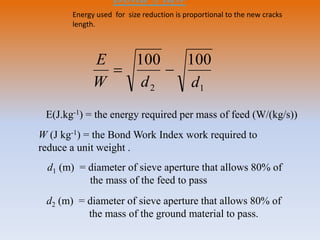 size reduction,laws involved in size reduction ,application & mills | PPTX
