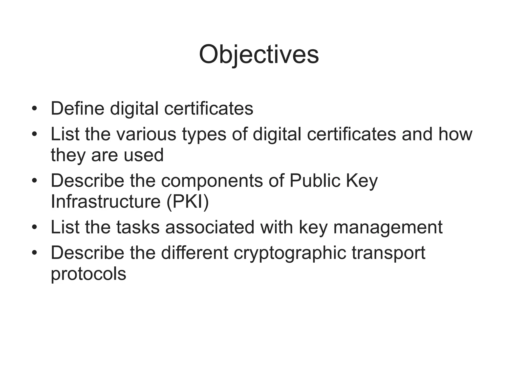 Ch12 Cryptographic Protocols and Public Key Infrastructure | PPT