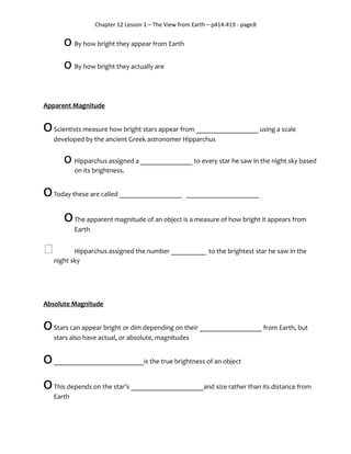 Chapter 12.1: View From Earth | PDF