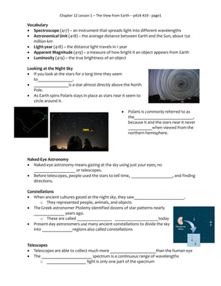 Outline: Chapter 12.1: The View From Earth | PDF