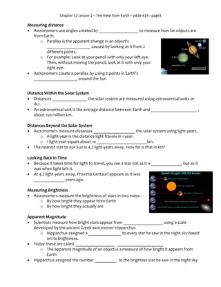 Outline: Chapter 12.1: The View From Earth | PDF