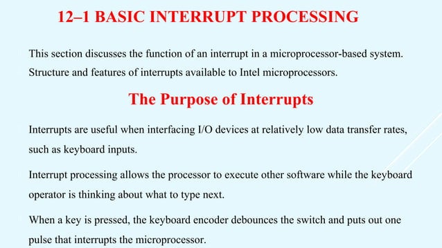 Ch12 Microprocessor Interrupts Ppt Operating Systems Computer