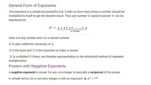 Ch 12. exponents and powers | PPT