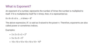Ch 12. exponents and powers | PPT