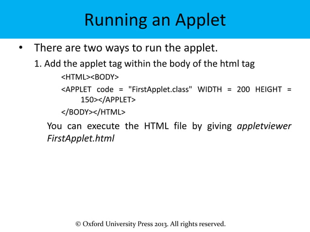 Java Programming Applets Ppt 4291