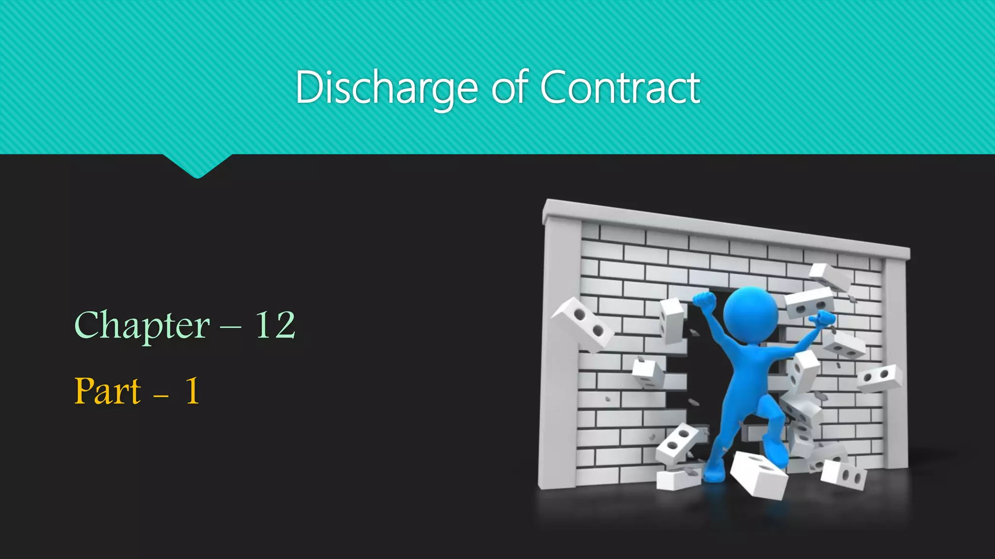 Discharge of Contract "PART 1" (Chapter 12) - Business Law | PPTX