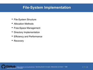 Ch12 file system implementation | PDF