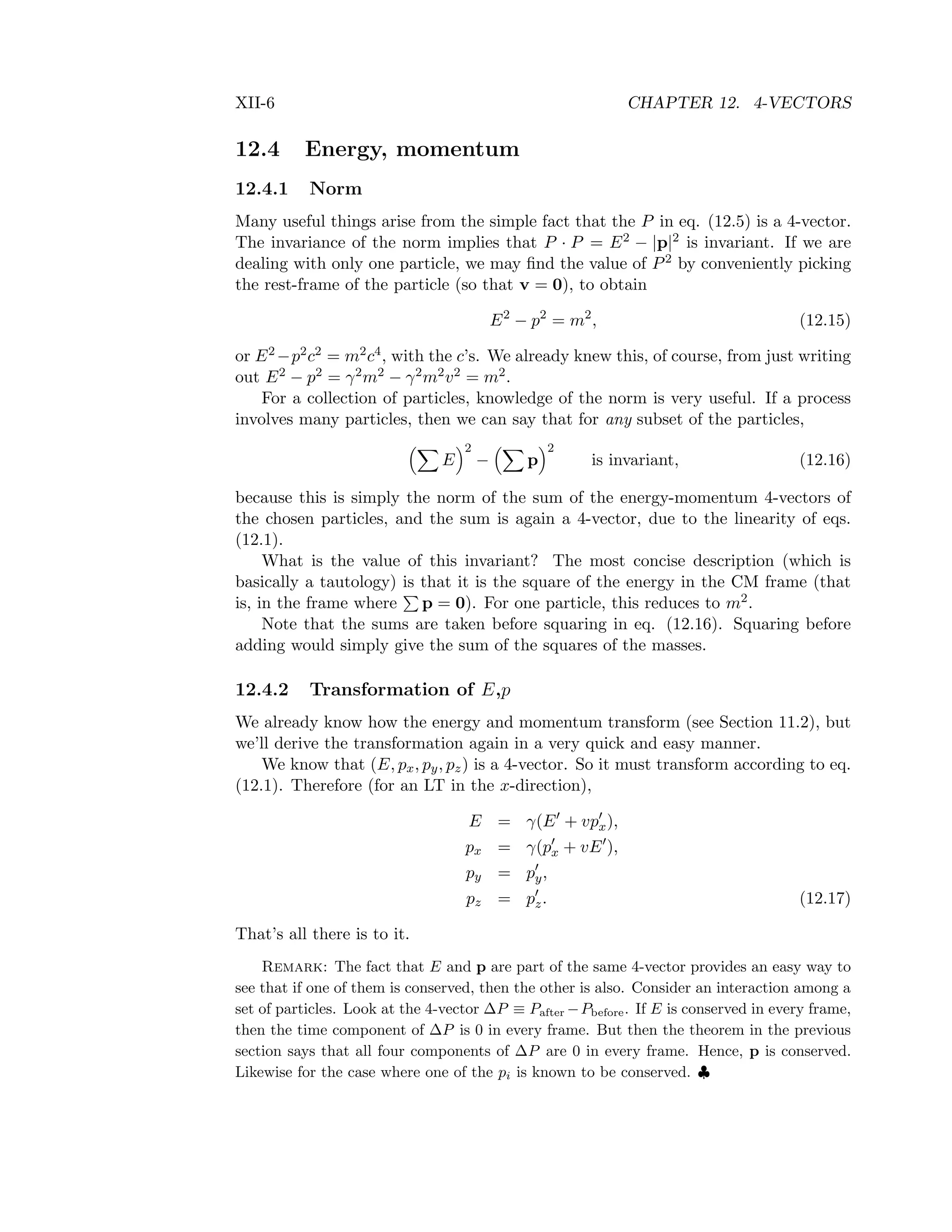 Ch12 four vector (optional) | PDF