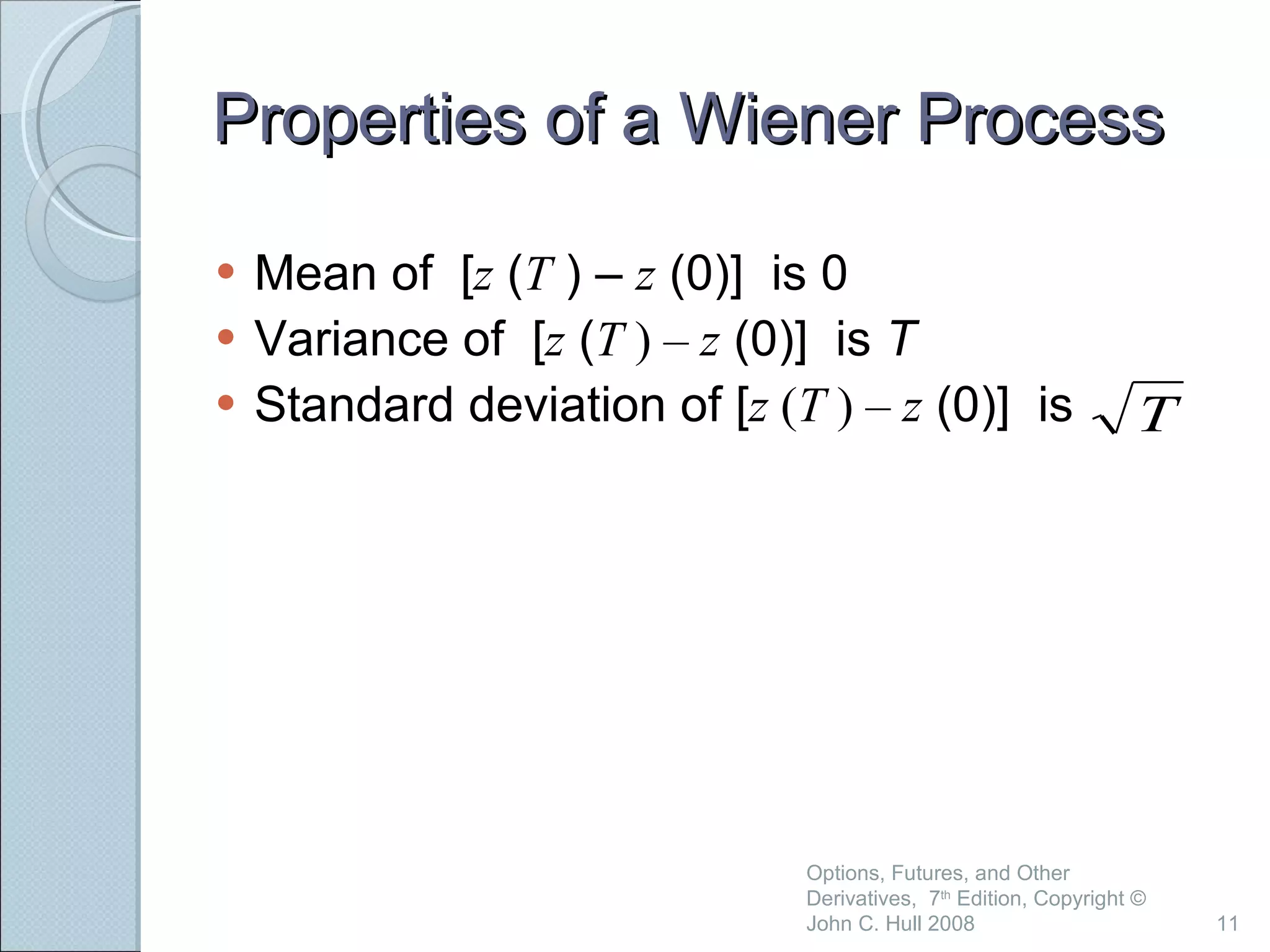 Wiener Process and Ito's lemma process | PPT