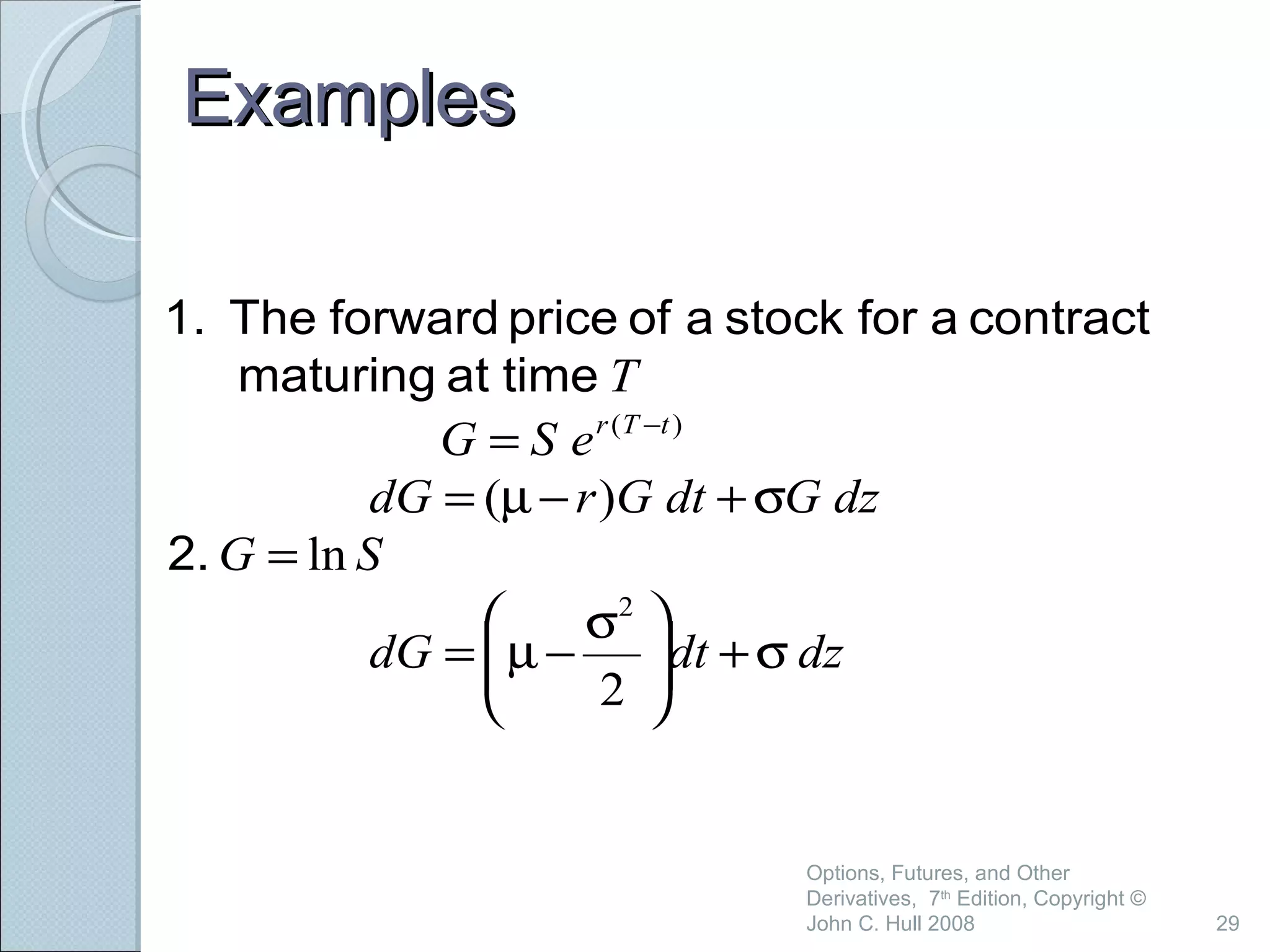 Wiener Process and Ito's lemma process | PPT