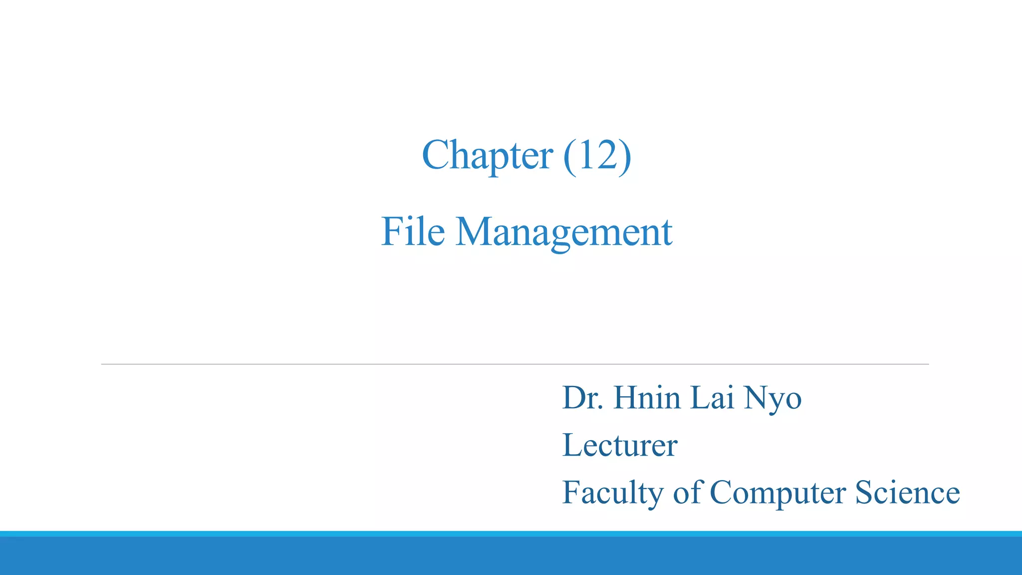 Ch12 Os Lecture 5 Pdf
