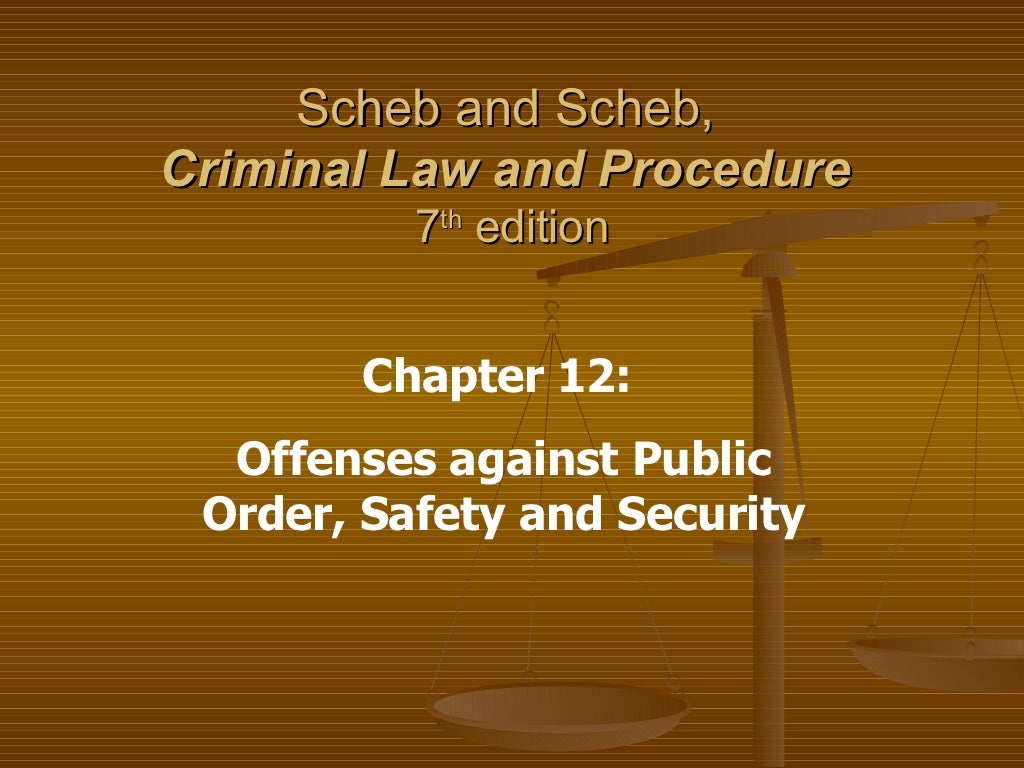 Ch 12 Public Order Safety And Security