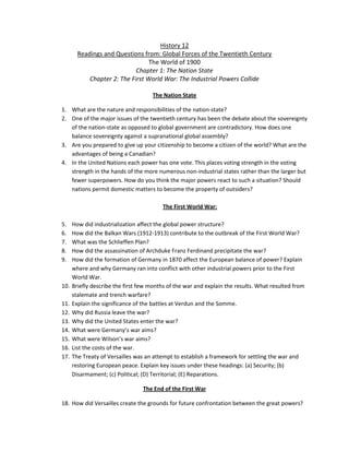 H12Ch1&2 questions | PDF