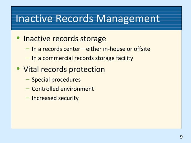 Ch12 records management | PPT