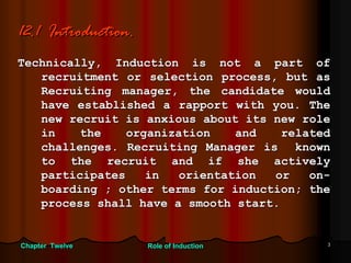 Recruitment Management-Ch 12 Role of Induction Process in Recruitment ...