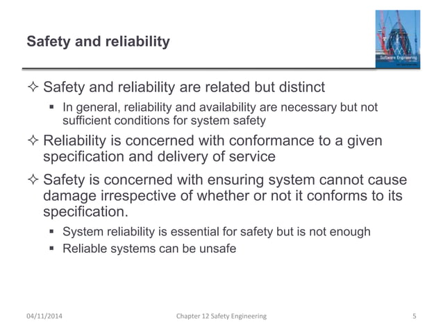 Ch12 safety engineering | PPTX