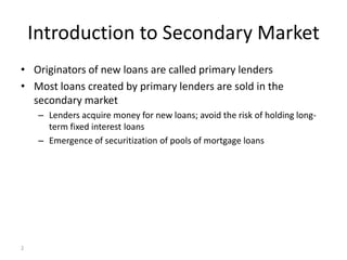 Ch 12 the secondary mortgage market | PPTX