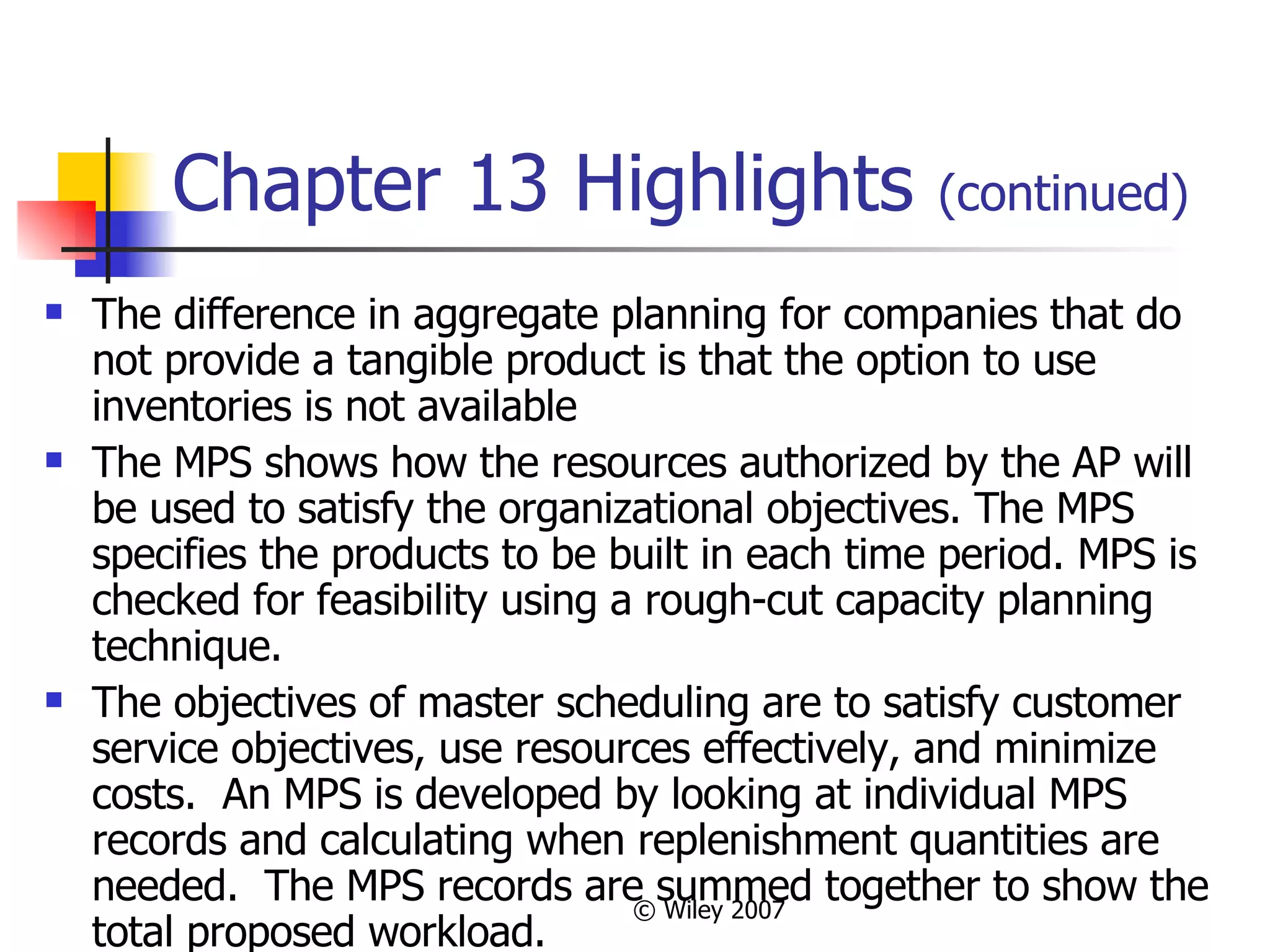 Ch13 - Aggregate Planning | PPT