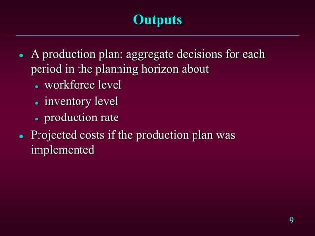 Production Planning | PPT