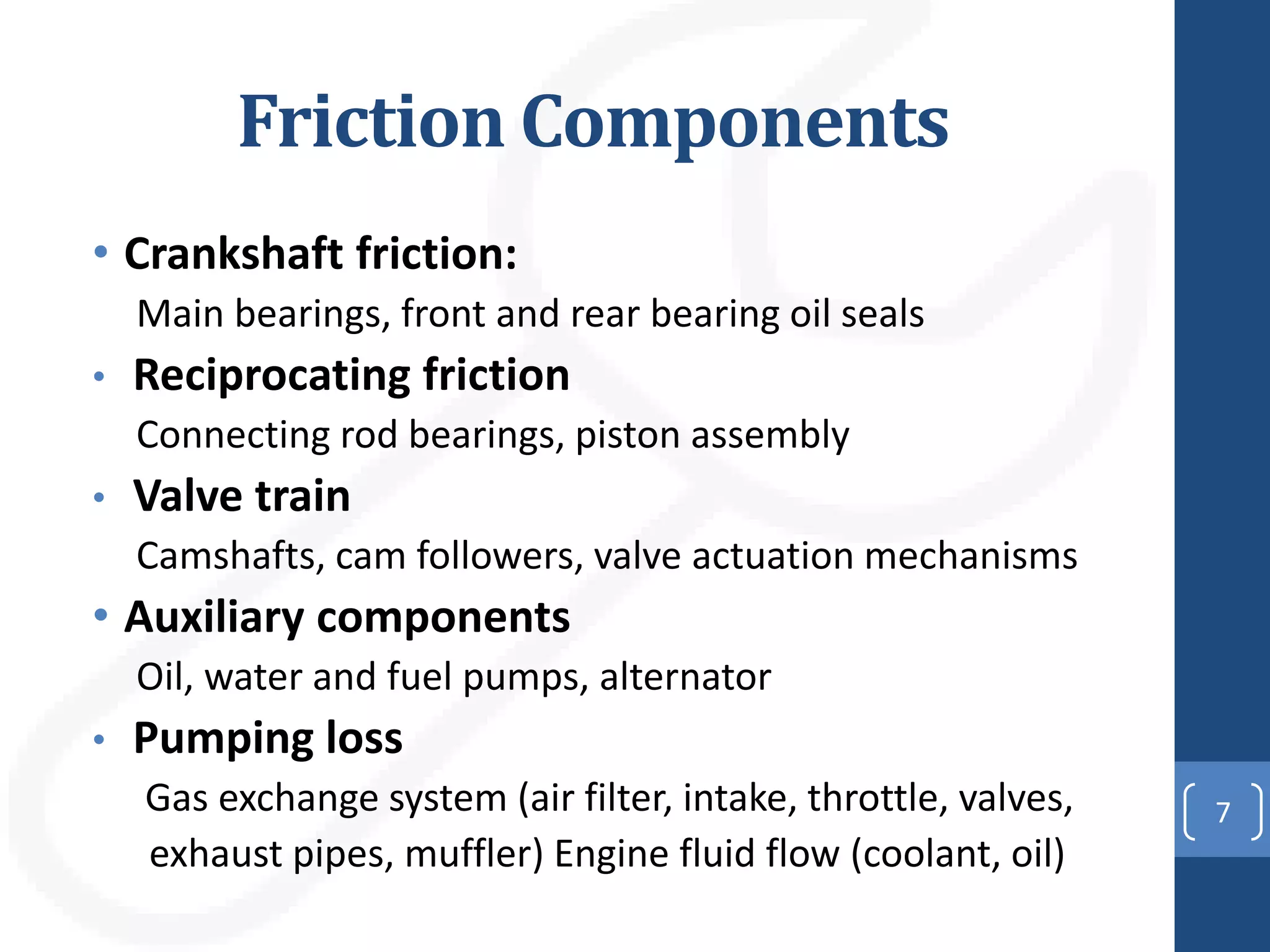 Friction and Lubrication in Internal Combustion Engines | PPT
