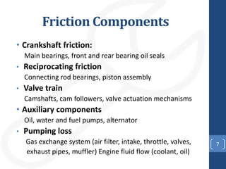 Friction and Lubrication in Internal Combustion Engines | PPTX