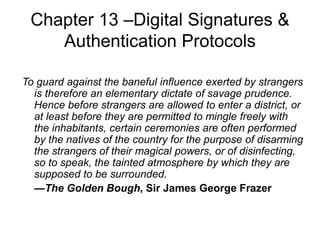 Digital Signatures & Authentication Protocols | PPT