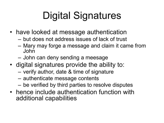 Digital Signatures & Authentication Protocols | PPT | Email | Internet
