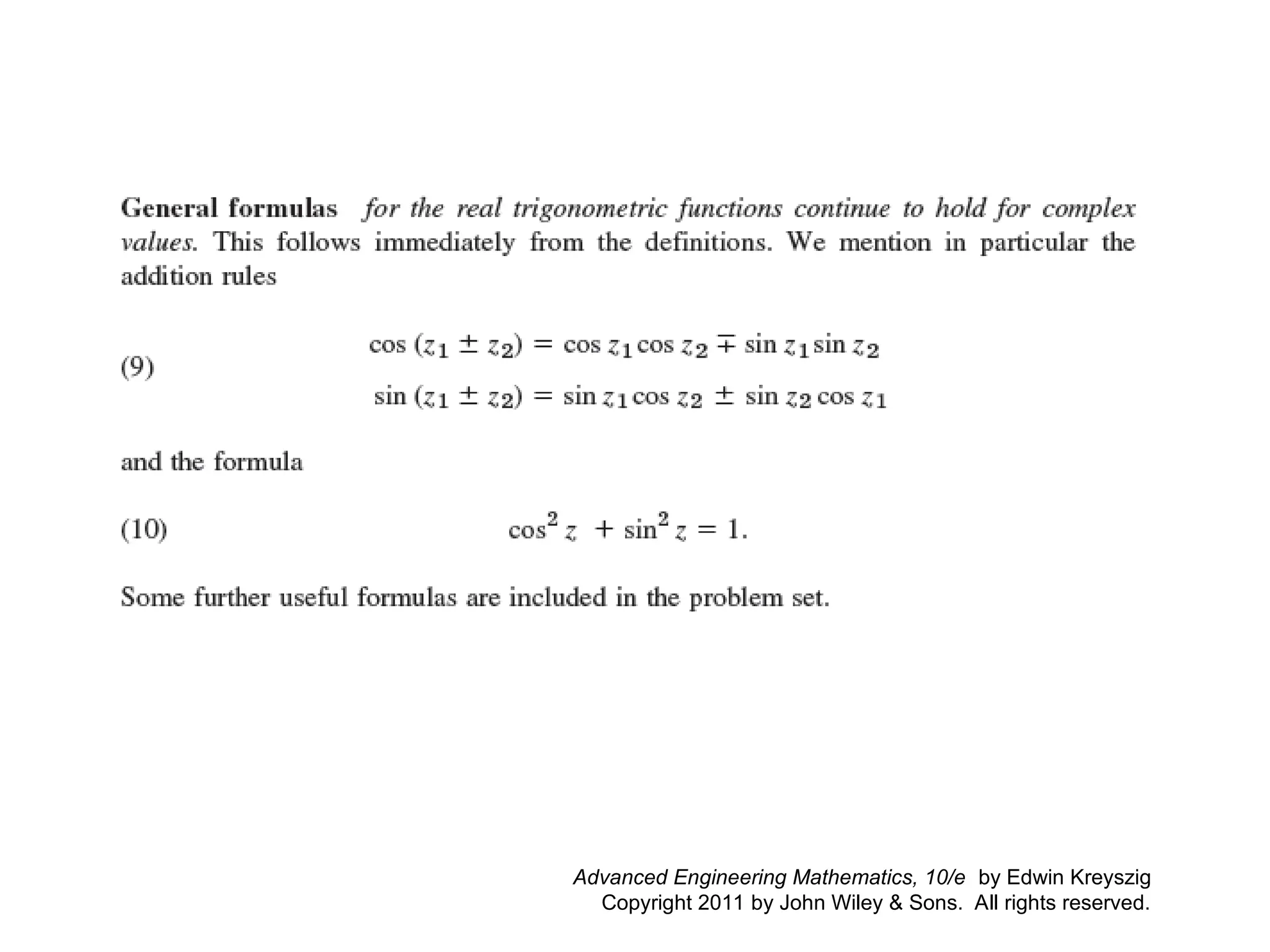 Complex Numbers and Functions and Complex Differentiation | PPT
