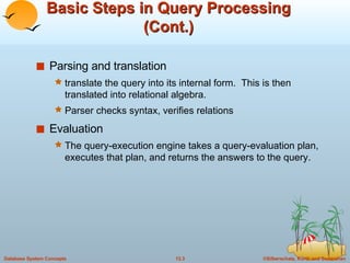 13. Query Processing in DBMS | PPT